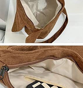 Corduroy Messenger Bag Hobo Bag for Women Large Capacity Shoulder Bag Handbags Chic Stylish Crossbody Bag Tote Bag