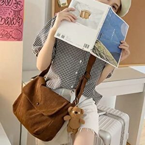 Corduroy Messenger Bag Hobo Bag for Women Large Capacity Shoulder Bag Handbags Chic Stylish Crossbody Bag Tote Bag