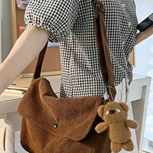 Corduroy Messenger Bag Hobo Bag for Women Large Capacity Shoulder Bag Handbags Chic Stylish Crossbody Bag Tote Bag