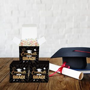 Graduation Party Favor 36 PCS Graduation Candy Boxes Black Gold Class of 2023 Congrats Grad Cap Shaped Favor Boxes Sweet Chocolate Gift Box with Tassels for 2023 Graduation Gifts Ceremony Party Decoration