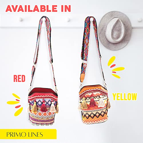 Yellow Bohemian Hippie Bag Stylish and Ultra-Trendy, Boho bags for Women, Ethnic Hippie Crossbody bag, Shoulder Bag, Hippie Side Bag with Adjustable Strap, Hippy Bags and Purses, Hippie Tote Bag