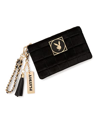 Black Playboy Bunny Pouch | Officially licensed | Exclusively at Spencer's | Zipper closure | Polyester | Spot clean | Imported | Carry keys, ID and more