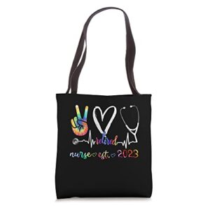 retirement gifts nurse 2023 nursing retired nurse 23 tie dye tote bag