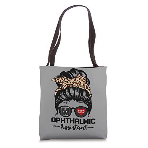 Ophthalmic Assistant Messy Bun Hair Funny Ophthalmology Tote Bag