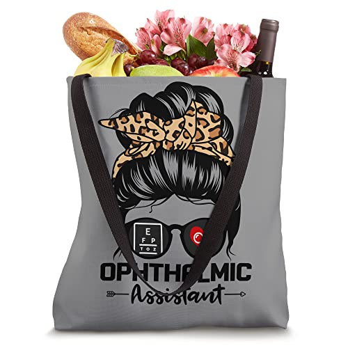 Ophthalmic Assistant Messy Bun Hair Funny Ophthalmology Tote Bag