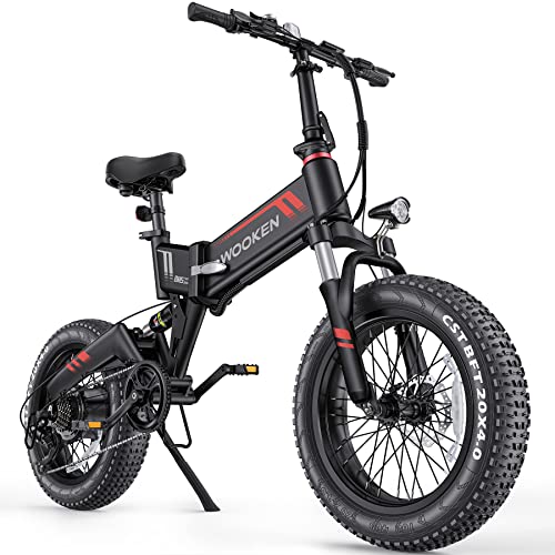 Electric Bike,20"x4" Electric Bike for Adults Fat Tire 500W 20MPH Ebike Foldable Adult Electric Bicycles Electric Mountain Bike with 48V 10Ah Removable Battery, Dual Shock Absorber, Shimano 7-Speed