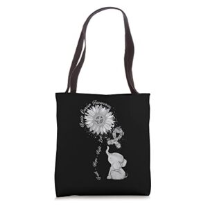 elephant faith hope fight love brain cancer awareness tote bag