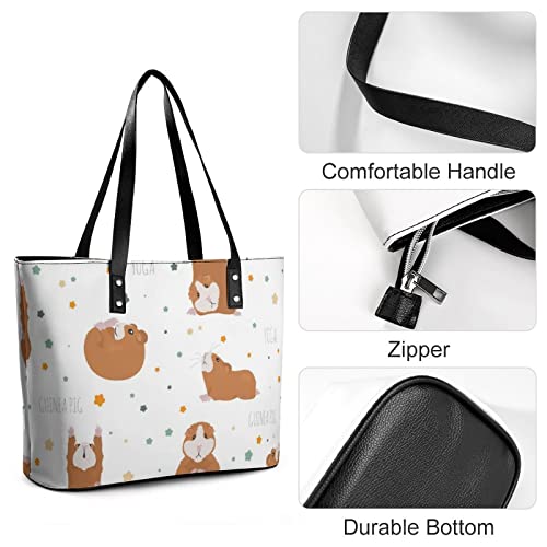 Womens Handbag Guinea Pig Leather Tote Bag Top Handle Satchel Bags For Lady