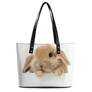 womens handbag animal rabbit and bunny leather tote bag top handle satchel bags for lady