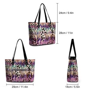 Womens Handbag Animal Lion Pattern Leather Tote Bag Top Handle Satchel Bags For Lady