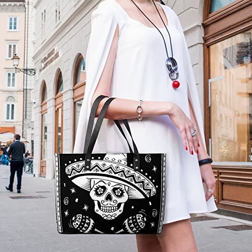 Womens Handbag Skull Leather Tote Bag Top Handle Satchel Bags For Lady