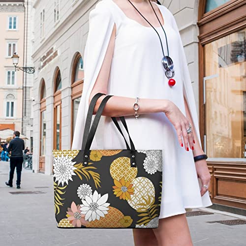 Womens Handbag Japanese Flowers Leather Tote Bag Top Handle Satchel Bags For Lady