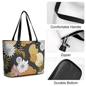 Womens Handbag Japanese Flowers Leather Tote Bag Top Handle Satchel Bags For Lady