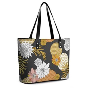 Womens Handbag Japanese Flowers Leather Tote Bag Top Handle Satchel Bags For Lady