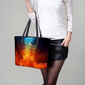 Womens Handbag Triangle Geometric Leather Tote Bag Top Handle Satchel Bags For Lady