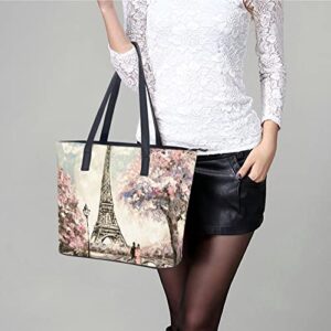 Womens Handbag Paris Street Leather Tote Bag Top Handle Satchel Bags For Lady