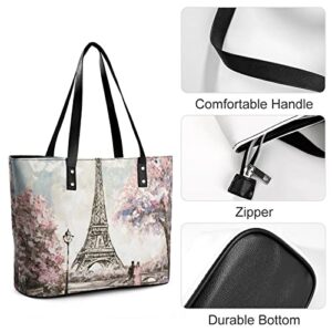 Womens Handbag Paris Street Leather Tote Bag Top Handle Satchel Bags For Lady