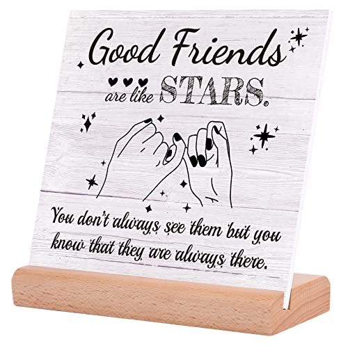 Friend Gifts for Women, Friendship Gifts for Women Friends, Birthday Gifts for Bestie Friends Sister, Long Distance Friendship Gifts, Friend Plaque with Wooden Stand