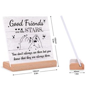 Friend Gifts for Women, Friendship Gifts for Women Friends, Birthday Gifts for Bestie Friends Sister, Long Distance Friendship Gifts, Friend Plaque with Wooden Stand