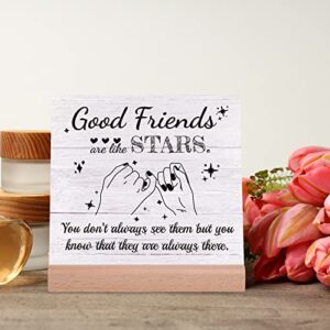 Friend Gifts for Women, Friendship Gifts for Women Friends, Birthday Gifts for Bestie Friends Sister, Long Distance Friendship Gifts, Friend Plaque with Wooden Stand