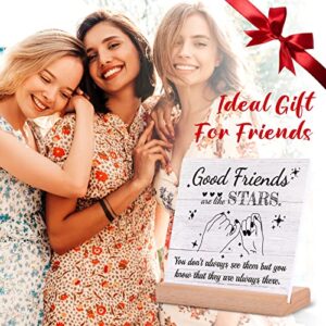 Friend Gifts for Women, Friendship Gifts for Women Friends, Birthday Gifts for Bestie Friends Sister, Long Distance Friendship Gifts, Friend Plaque with Wooden Stand