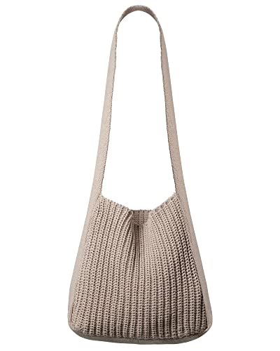 Sweetude Crochet Bags for Women Hand Crocheted Tote Bags Shoulder Knitted Woven Crocheted Tote Bags Large Handmade Aesthetic Cute Bags Shopping Travel School