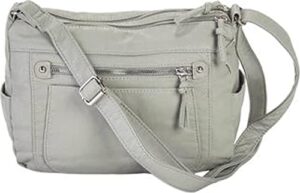 bueno of california, grainy wash solid hobo bag gray ns