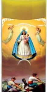 Our Lady of Charity Yellow Candle/Vela Amarilla Virgen de la Caridad del Cobre 8" Represents Hope and Salvation Religious Candle, Ritual Candle, (Pack of 1)…