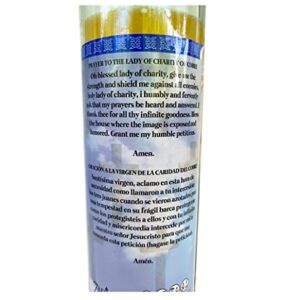 Our Lady of Charity Yellow Candle/Vela Amarilla Virgen de la Caridad del Cobre 8" Represents Hope and Salvation Religious Candle, Ritual Candle, (Pack of 1)…