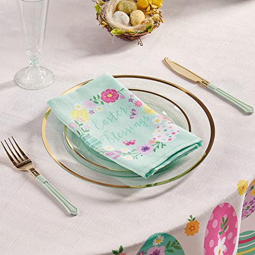 Kadut Easter Tablecloth Rectangle, Easter Eggs Fabric Table cloth, Elegant, Bold and Cheerful Easter Egg Design. Rectangular (60"x 126”) Indoor/Outdoor Use. For Spring, Easter, and Summer Tablecloth.