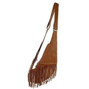 sash crossbody desert sunset leather bag (classic plus fringe)