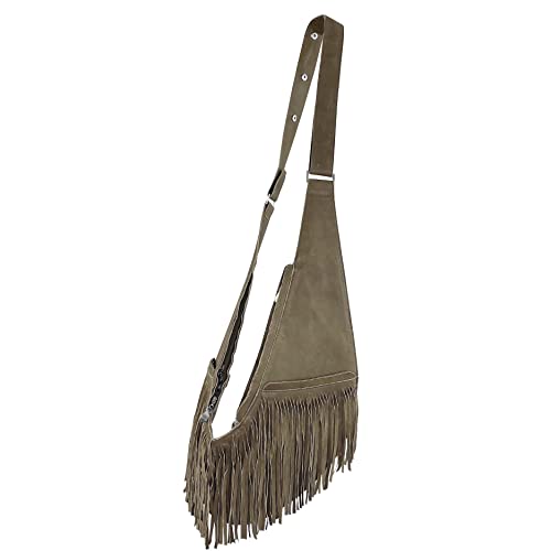 SASH Crossbody Shiitake Leather Bag (Classic Plus Fringe)