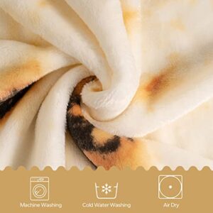 FUNUPUP Burritos Tortillas Blanket Double Sided, 71 inches Adult Size Giant Funny Realistic Food Throw Blanket 290 GSM Soft Warm Flannel Taco Blanket