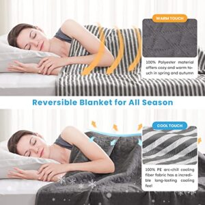 Cozymaker Cooling Throw Blanket for Couch Summer Air Chill Blankets & Throws for Hot Sleepers Lightweight Cozy Gray Cold Blankets Reversible Side for Sofa