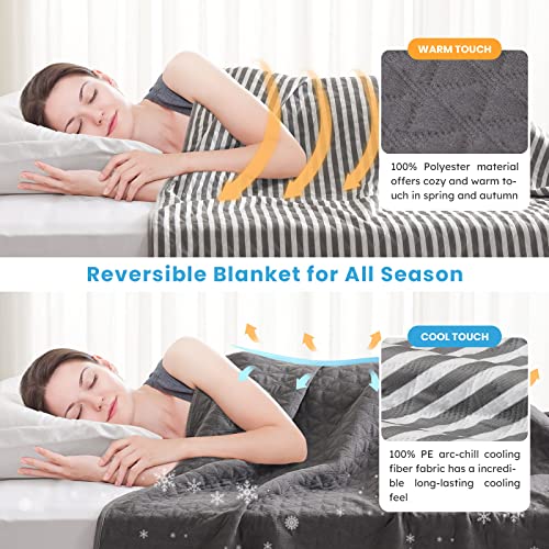 Cozymaker Cooling Throw Blanket for Couch Summer Air Chill Blankets & Throws for Hot Sleepers Lightweight Cozy Gray Cold Blankets Reversible Side for Sofa