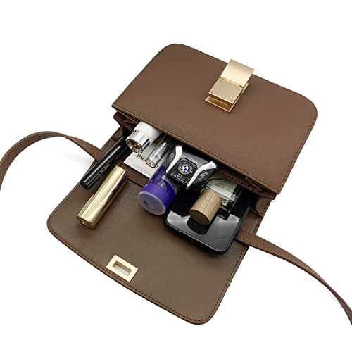 OOHOO Small Square Satchel Purse for Women Crossbody Clutch Retro Shoulder Bag Classic Fashion Handbags with Adjustable Strap