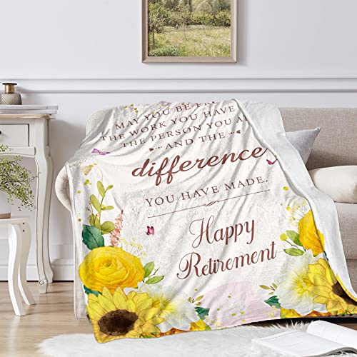 Retirement Blanket - Retirement Gifts for Women 2023 - Happy Retired Gifts for Women - Best Retirement Gift Ideas - Ultra-Soft Flannel Throw Blanket 60 x 50 inch