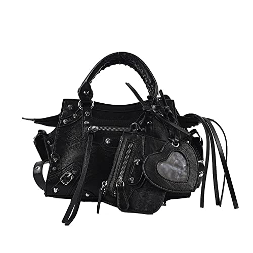 Purses and Handbags Women Bags Soft Tassel Motorcycle Bag Chic PU Leather Stylish Crossbody Shoulder Bag