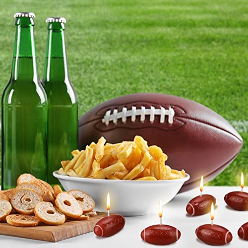 10 Count Football Shaped Candles Sports Unscented Birthday Candles Football Cake Decorations for Baby Shower Wedding Party Supply