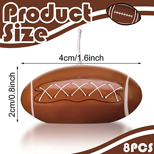 10 Count Football Shaped Candles Sports Unscented Birthday Candles Football Cake Decorations for Baby Shower Wedding Party Supply