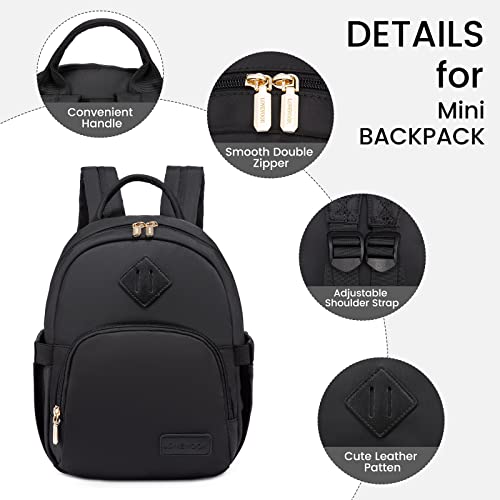 LOVEVOOK Mini Backpack Purse for Women, Small Fashion Backpack, Lightweight Cute Daypack for Travel Dating Black