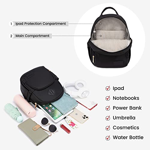 LOVEVOOK Mini Backpack Purse for Women, Small Fashion Backpack, Lightweight Cute Daypack for Travel Dating Black