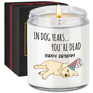 gspy dog years birthday candle – funny birthday gifts for him, her, mom, dad, husband, best friend, sister – fun birthday gifts, 30th, 40th, 50th, 60th birthday gifts for men, women – dog lover gifts