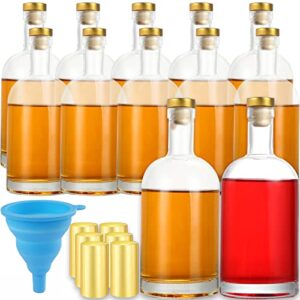 danmu 12 pack glass bottles, 12.6oz hot sauce bottles,glass bottles with lids,wine bottles,sauce bottles,shrink capsules included,375ml glass bottles for decorations, party favors