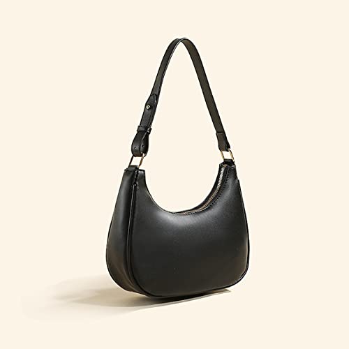 Fashion new handbag, Small Hobo Bags for Women Dumpling Shoulder Bag armpit bag moon handbag with Zipper Closure (G-Black)