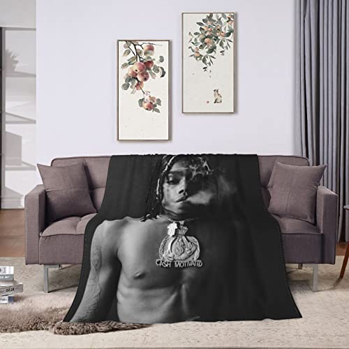 DanaMWatson YNW Singer Melly Throw Blanket Flannel Printed Super Soft Blanket Full Size Bed for Sleepers Sofa Bed 80"x60"