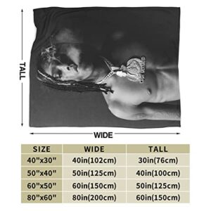 DanaMWatson YNW Singer Melly Throw Blanket Flannel Printed Super Soft Blanket Full Size Bed for Sleepers Sofa Bed 80"x60"