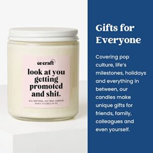 CE Craft - Look at You Getting Promoted & Sh*t Candle - Promotion Gift, Coworker Gift, Office Workplace Candle, New Promotion, Congratulations, Gift for Her, Promotion Job Candle (Caramel Apple)