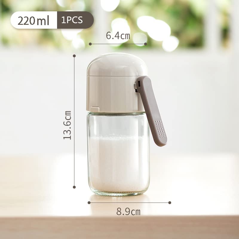 Quantitative Salt Shaker, Metering Salt Shaker Glass, Metered Salt Dispenser, Salt and Pepper Shaker, Quantitative, Push Type, Condiment Bottle Dispenser (3 Pcs)