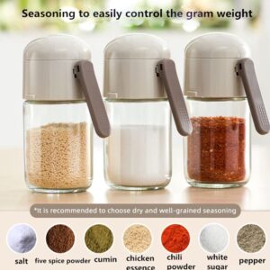 Quantitative Salt Shaker, Metering Salt Shaker Glass, Metered Salt Dispenser, Salt and Pepper Shaker, Quantitative, Push Type, Condiment Bottle Dispenser (3 Pcs)